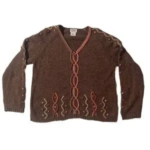 PBJ Sport | Sweaters | Vintage 9s Pbj Sport Womens Brown Vneck Sweater ...